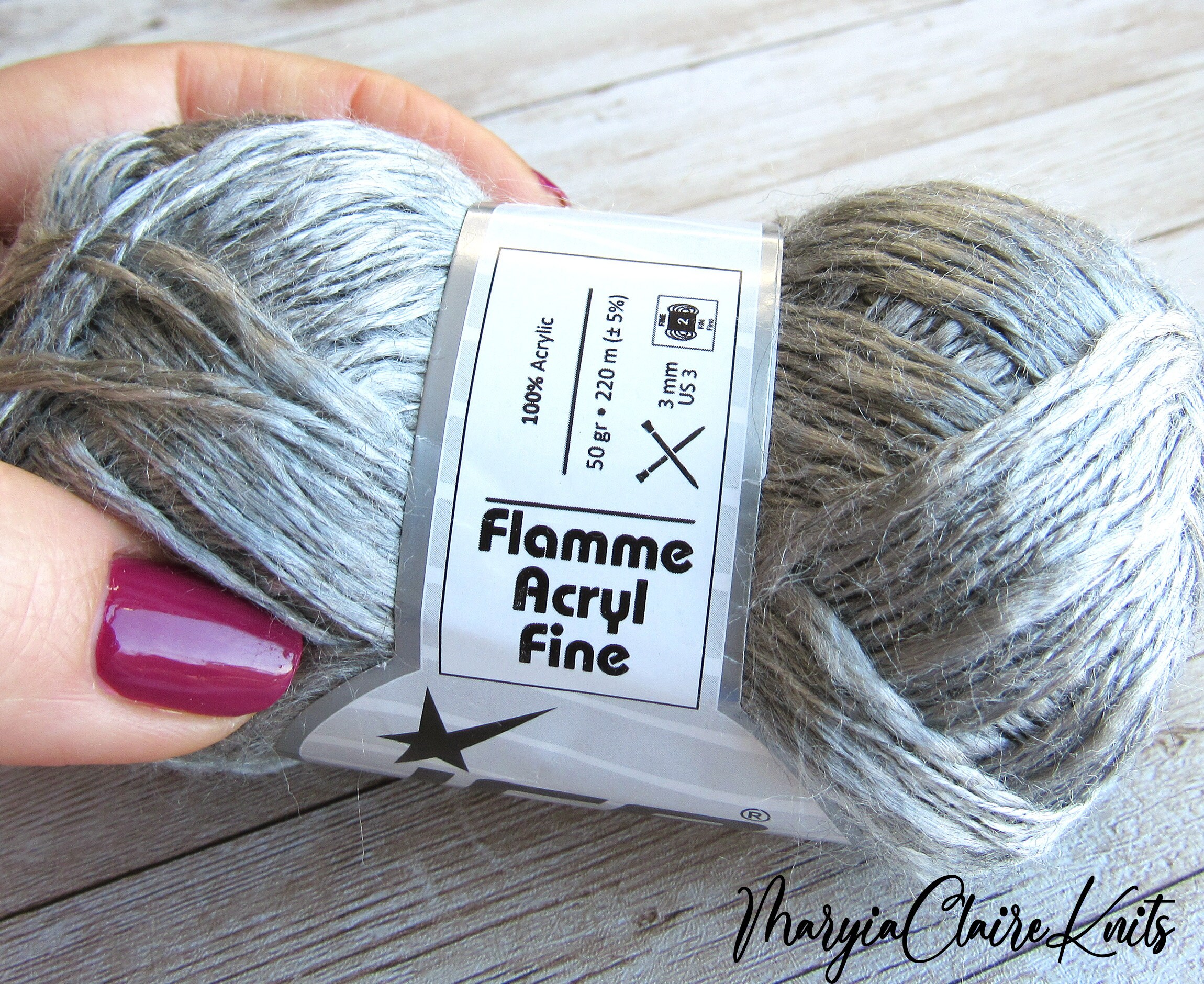 Gray Solid Lightweight Acrylic Yarn, Summer Thin to Thick Grey Yarn for ...