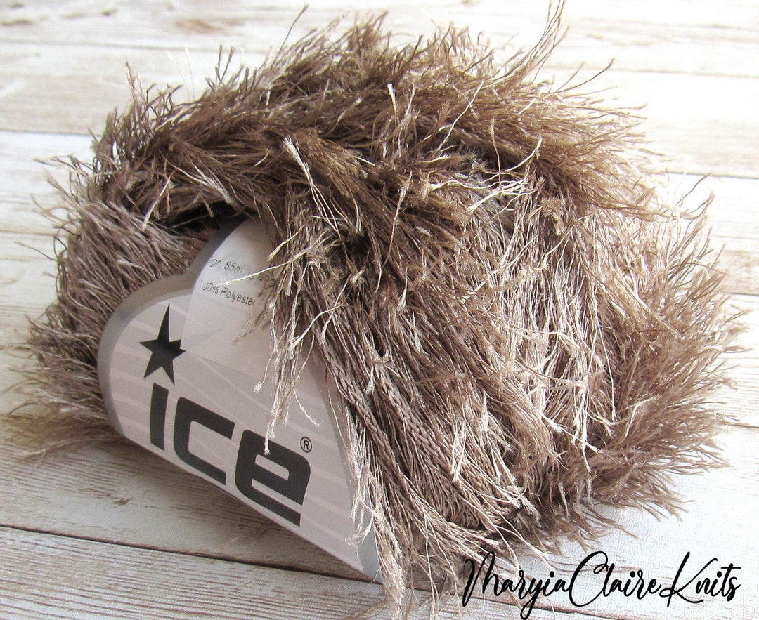 Eyelash Camel Brown Polyester Yarn Light Cocoa Brown - Etsy