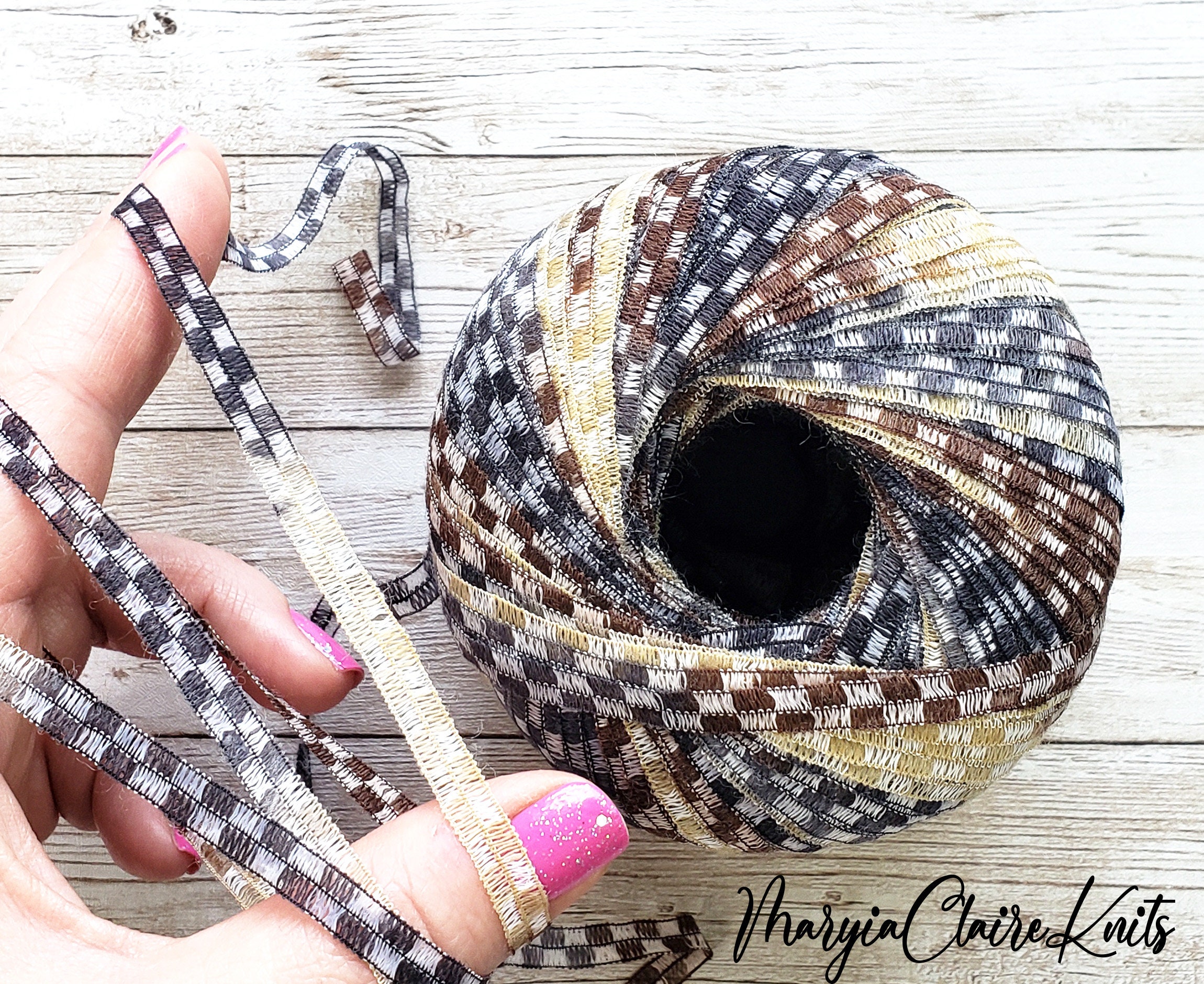 Berlini Race Track Ribbon Yarn, Italian Cotton Blend Ribbon Yarn 3/8 ...