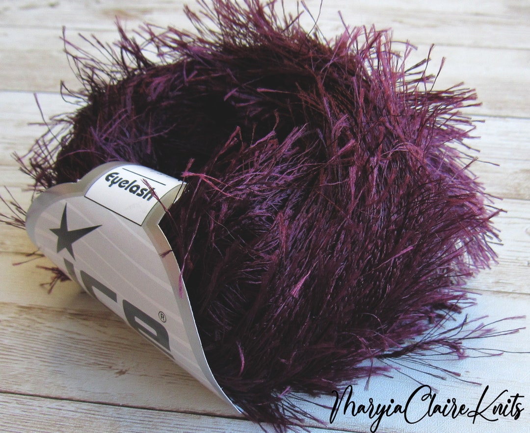 Dark Maroon Eyelash Yarn, Ice Yarns, Burgundy Knitting Yarn - Etsy