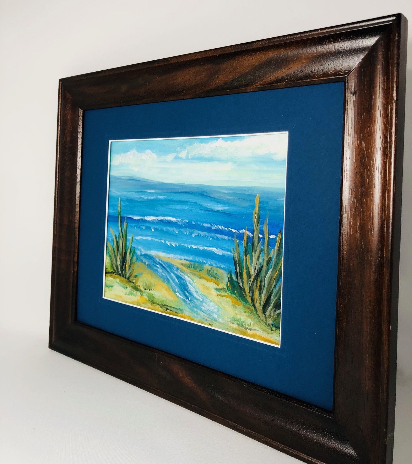 Hand Painted Beach Seascape Painting, Seascape Beach Original Painting ...