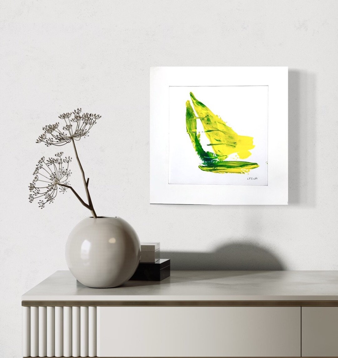 Sailboat Abstract Acrylic Painting, Hand-painted Nautical Art, Unique ...