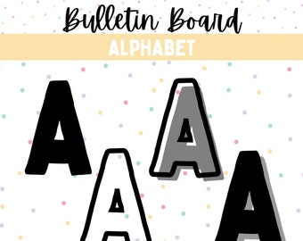 Black Classroom Banner Letters Full Alphabet Classroom Decor Printable ...