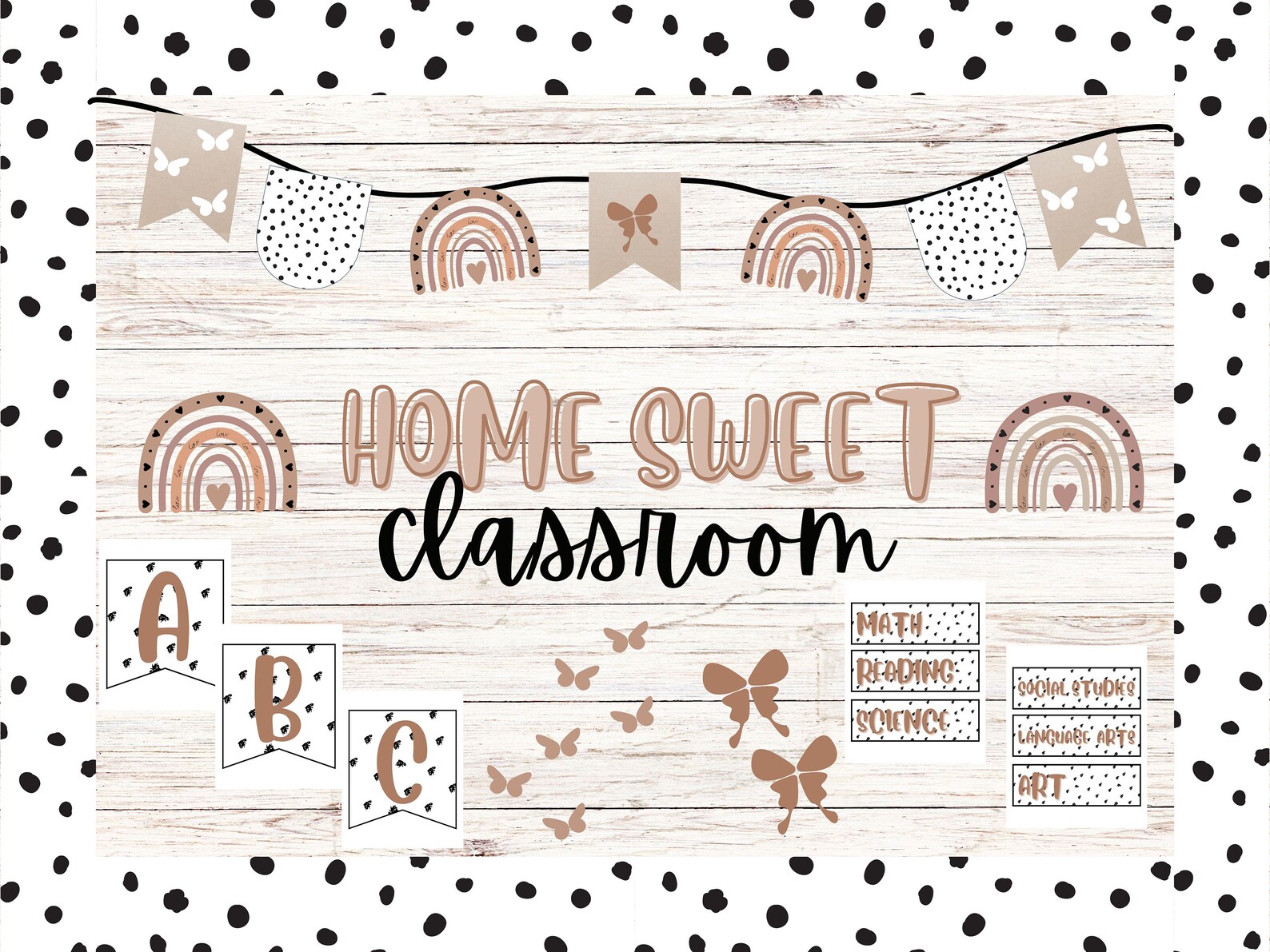 Rainbow Butterfly Bulletin Board Kit - Bulletin Board Classroom Decor ...