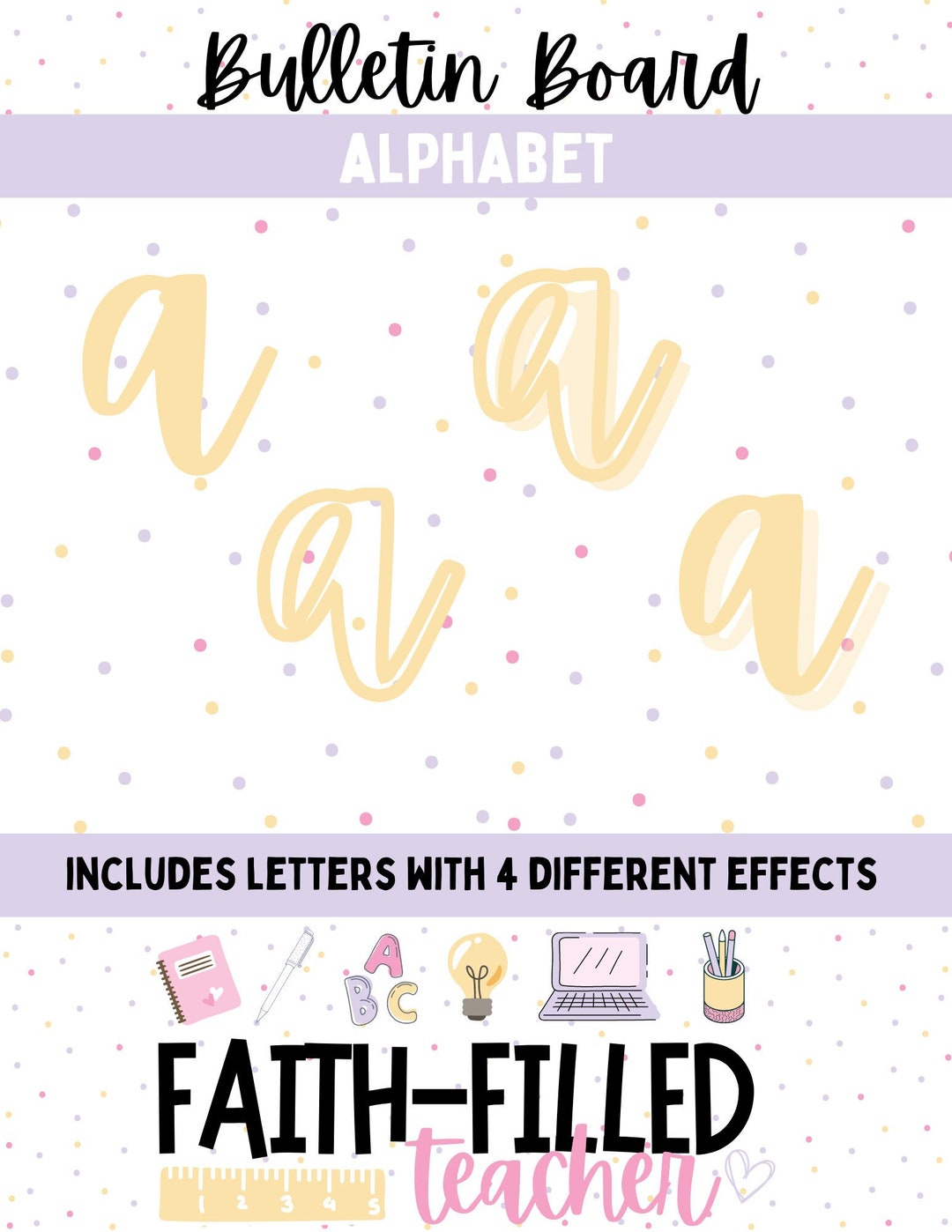 Yellow Classroom Banner Letters Full Alphabet Classroom Decor Printable ...