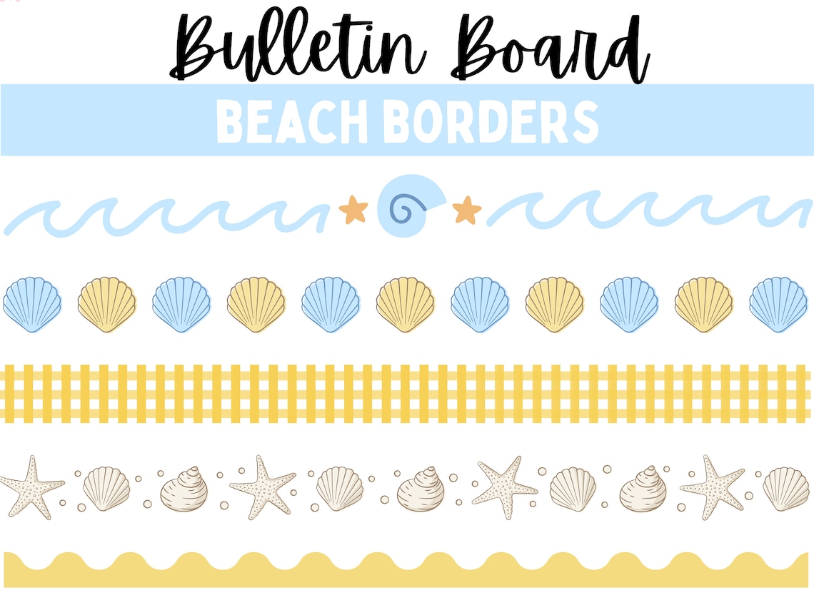 PRINTABLE Beach Bulletin Board Borders | Printable Classroom Borders ...