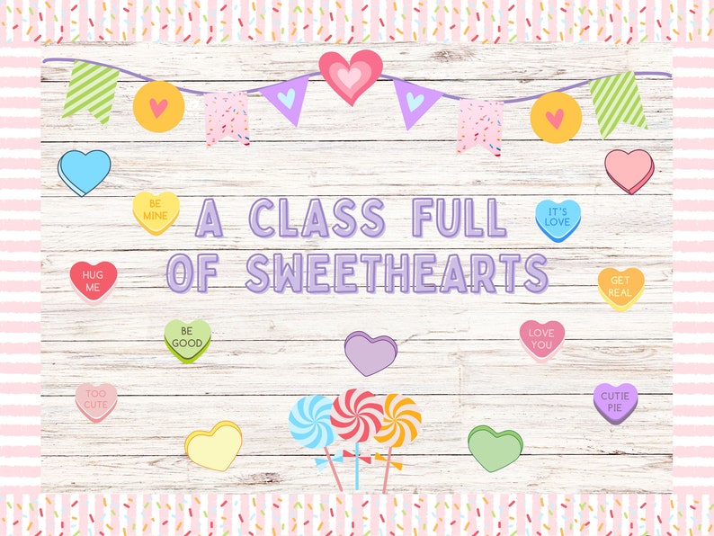 Sweetheart Valentine Bulletin Board Kit - Happy Valentine's Day ...