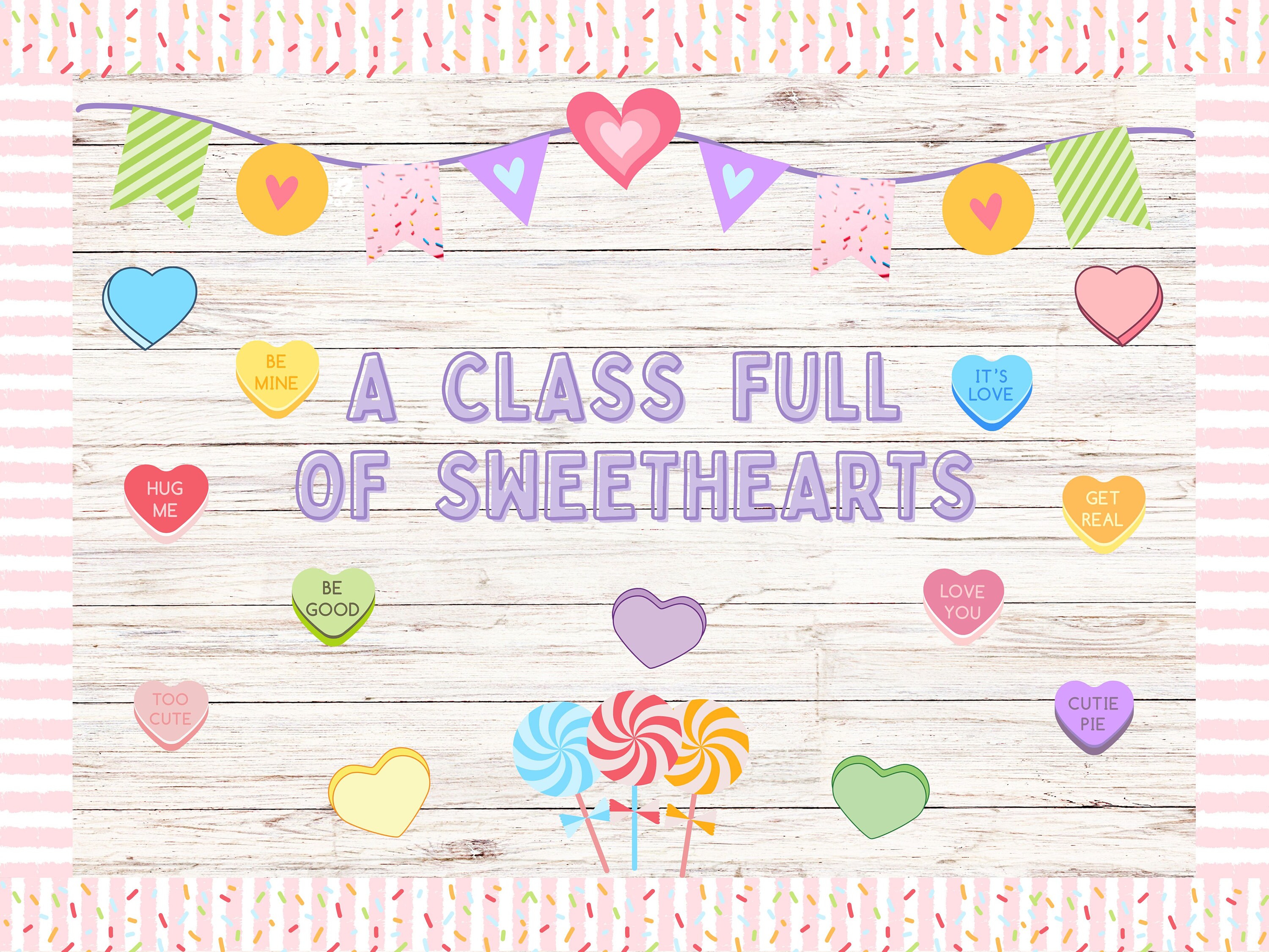 Sweetheart Valentine Bulletin Board Kit - Happy Valentine's Day ...