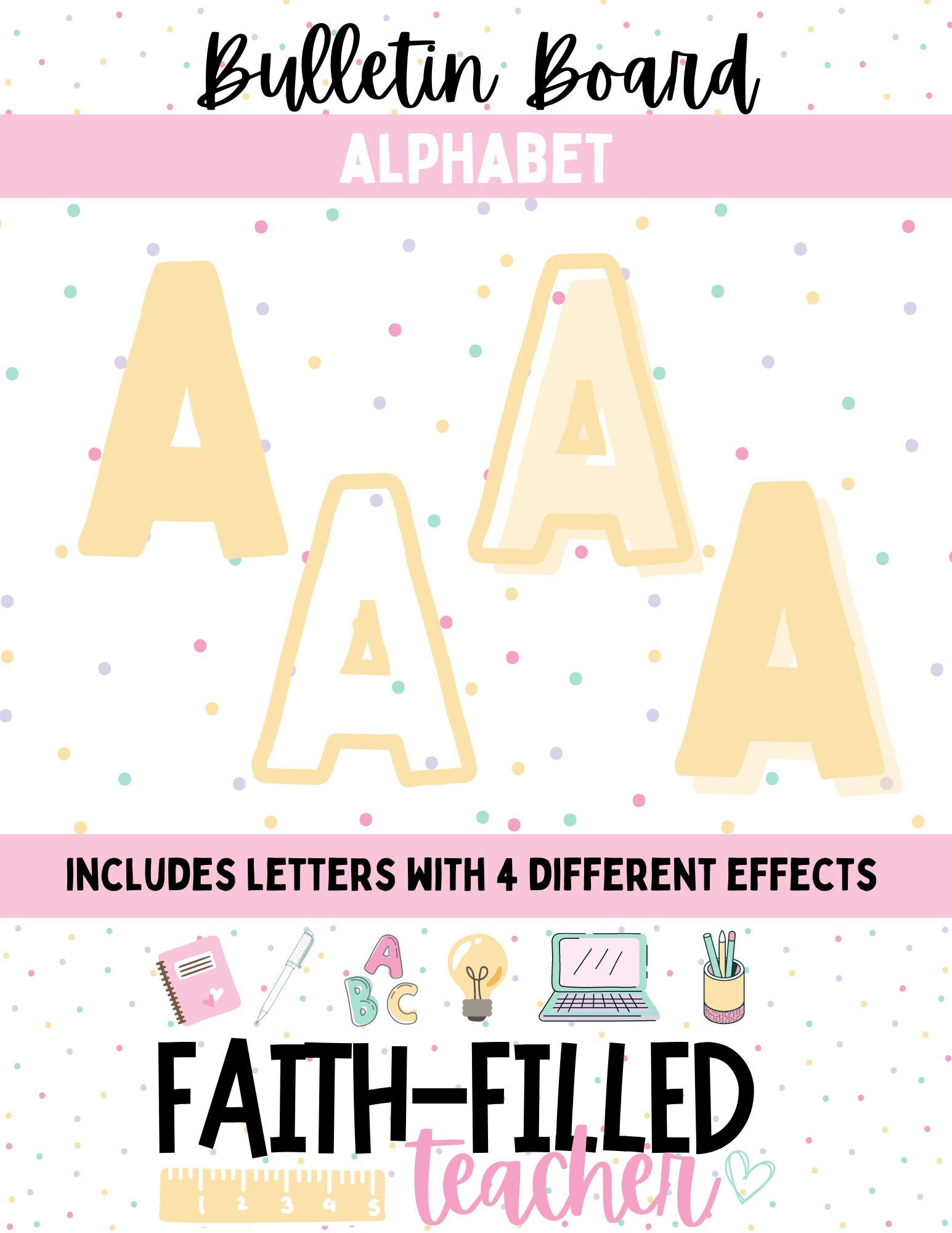 Yellow Classroom Banner Letters Full Alphabet | Classroom Decor ...