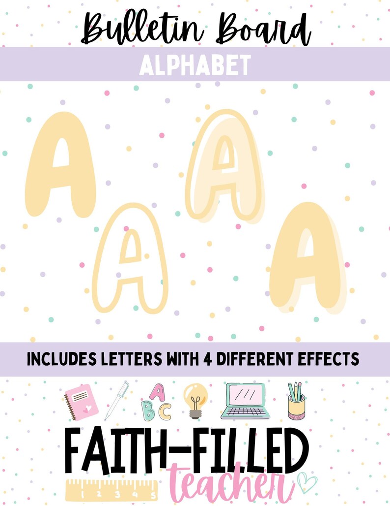 Yellow Classroom Banner Letters Full Alphabet Classroom Decor Printable ...