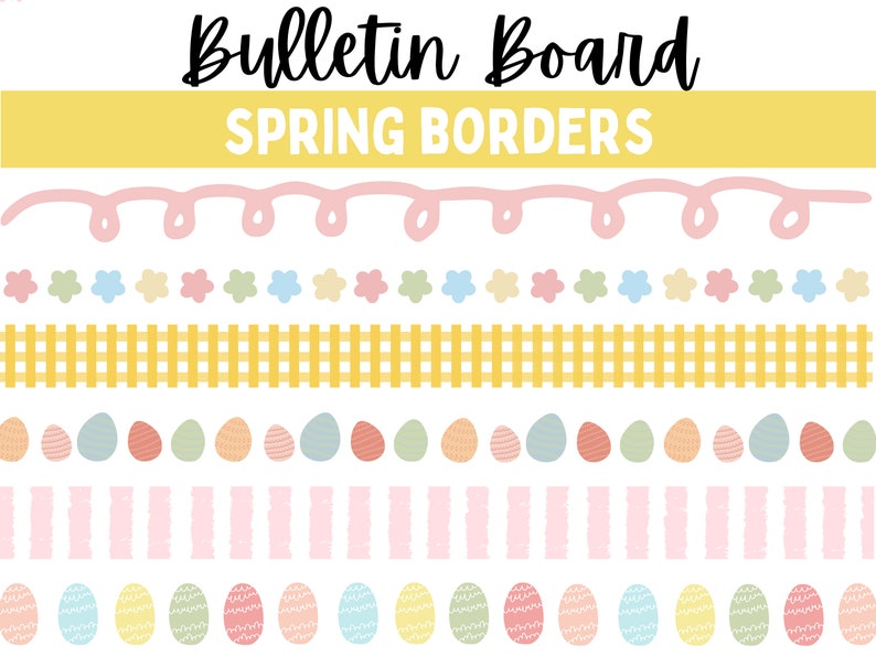 PRINTABLE Spring Bulletin Board Borders | Classroom Decor | Printable ...