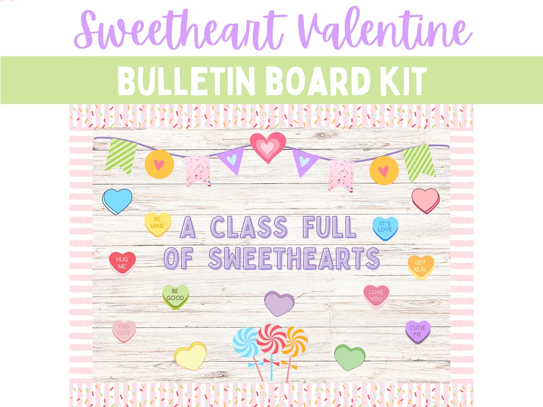 Sweetheart Valentine Bulletin Board Kit - Happy Valentine's Day ...