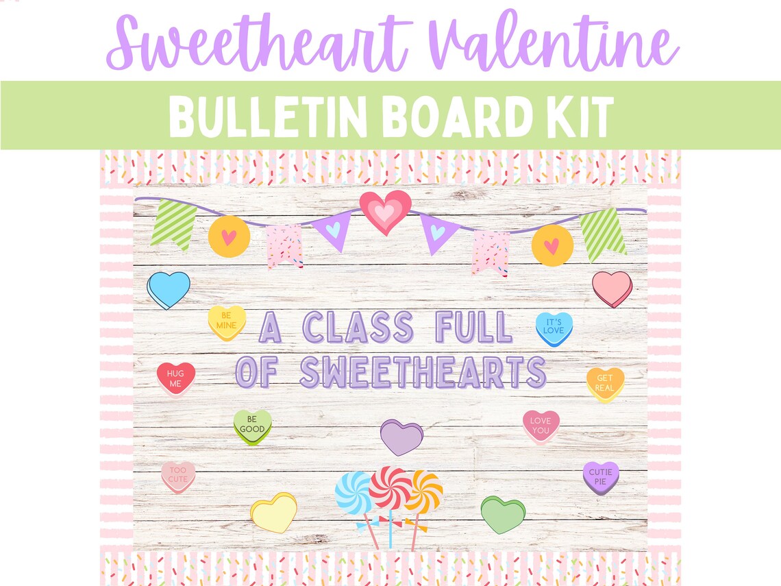 Sweetheart Valentine Bulletin Board Kit - Happy Valentine's Day ...