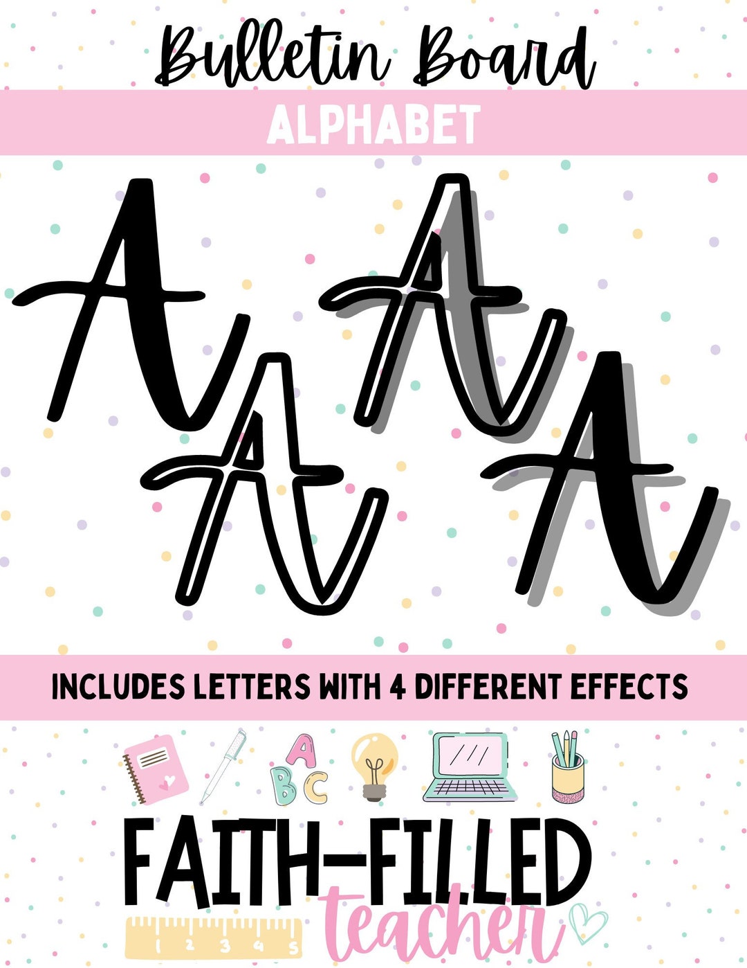Black Classroom Banner Letters Full Alphabet Classroom Decor Printable ...