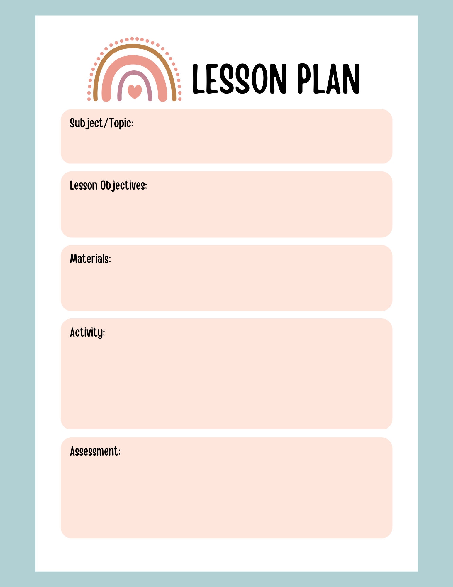 Undated Teacher Planner - Academic Planner - Teacher Printable ...