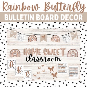Rainbow Butterfly Bulletin Board Kit - Bulletin Board Classroom Decor ...