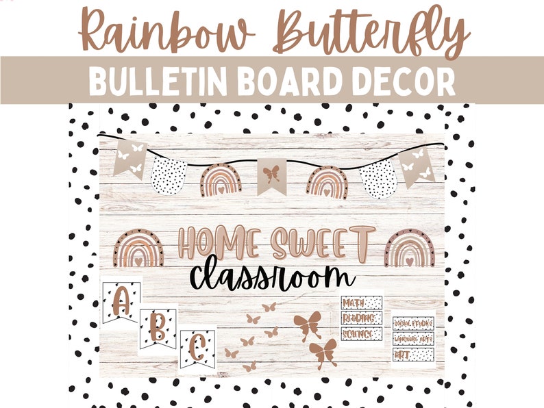 Rainbow Butterfly Bulletin Board Kit - Bulletin Board Classroom Decor ...