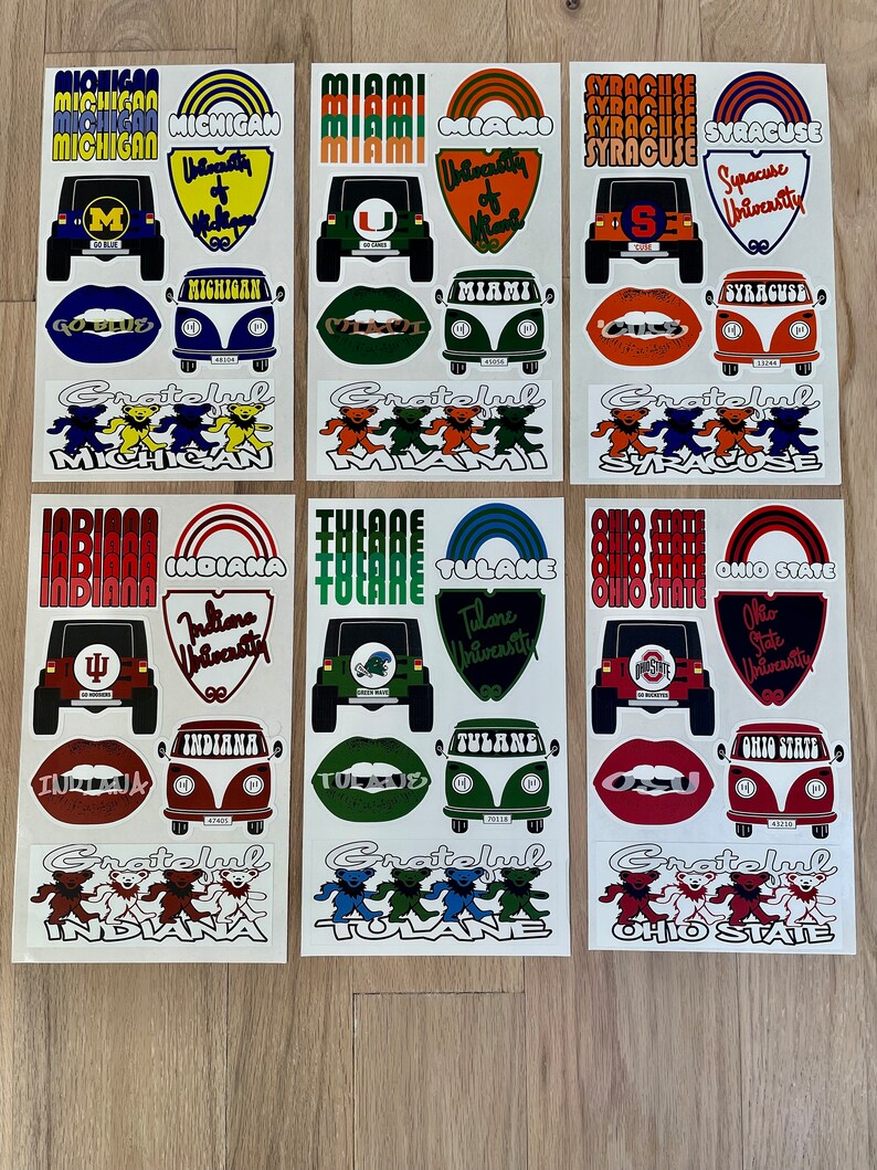College Decal Sheet, Removable & Reusable, College Laptop Stickers ...