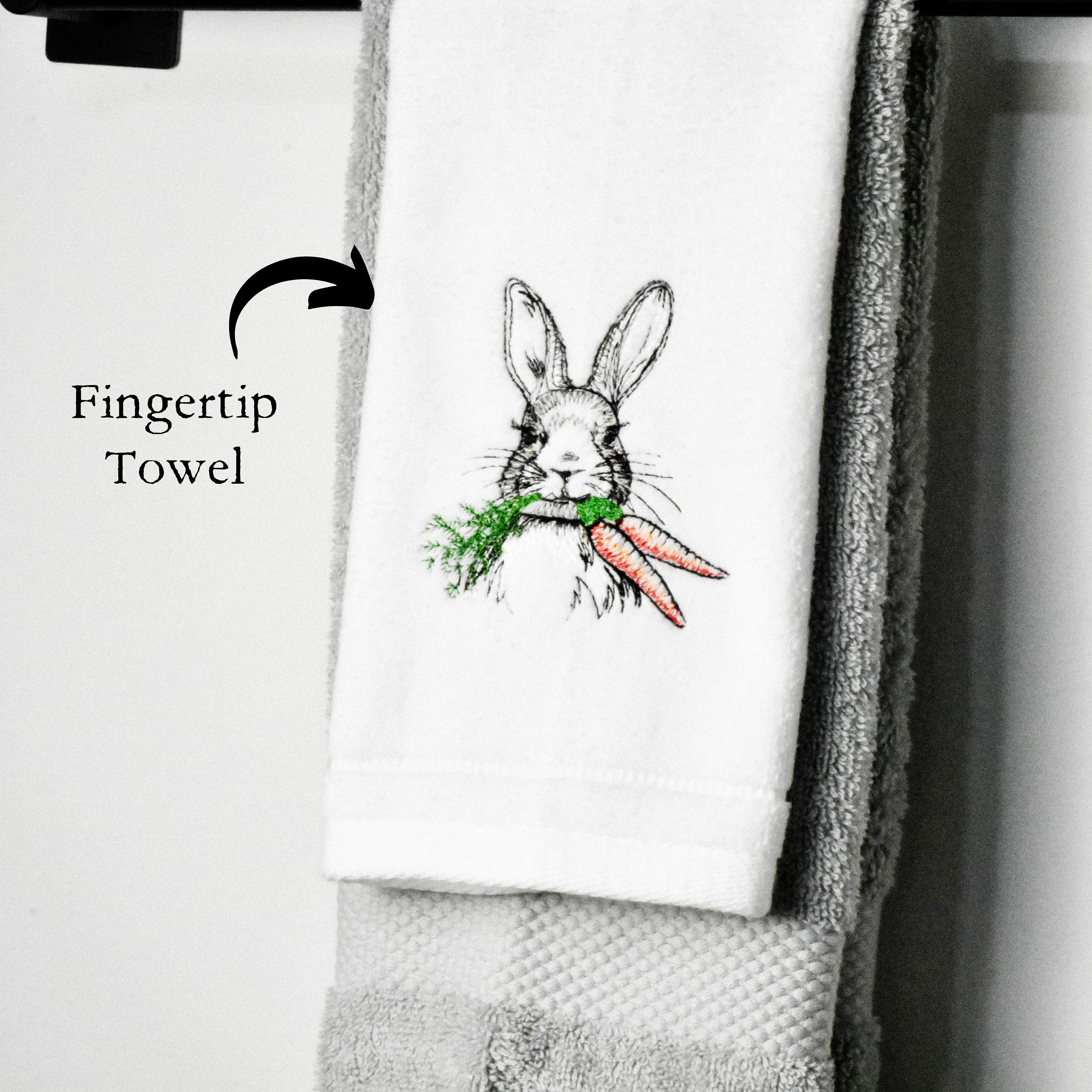 Easter Bunny Hand Towels for Bathroom, Decorative Embroidered Spring ...
