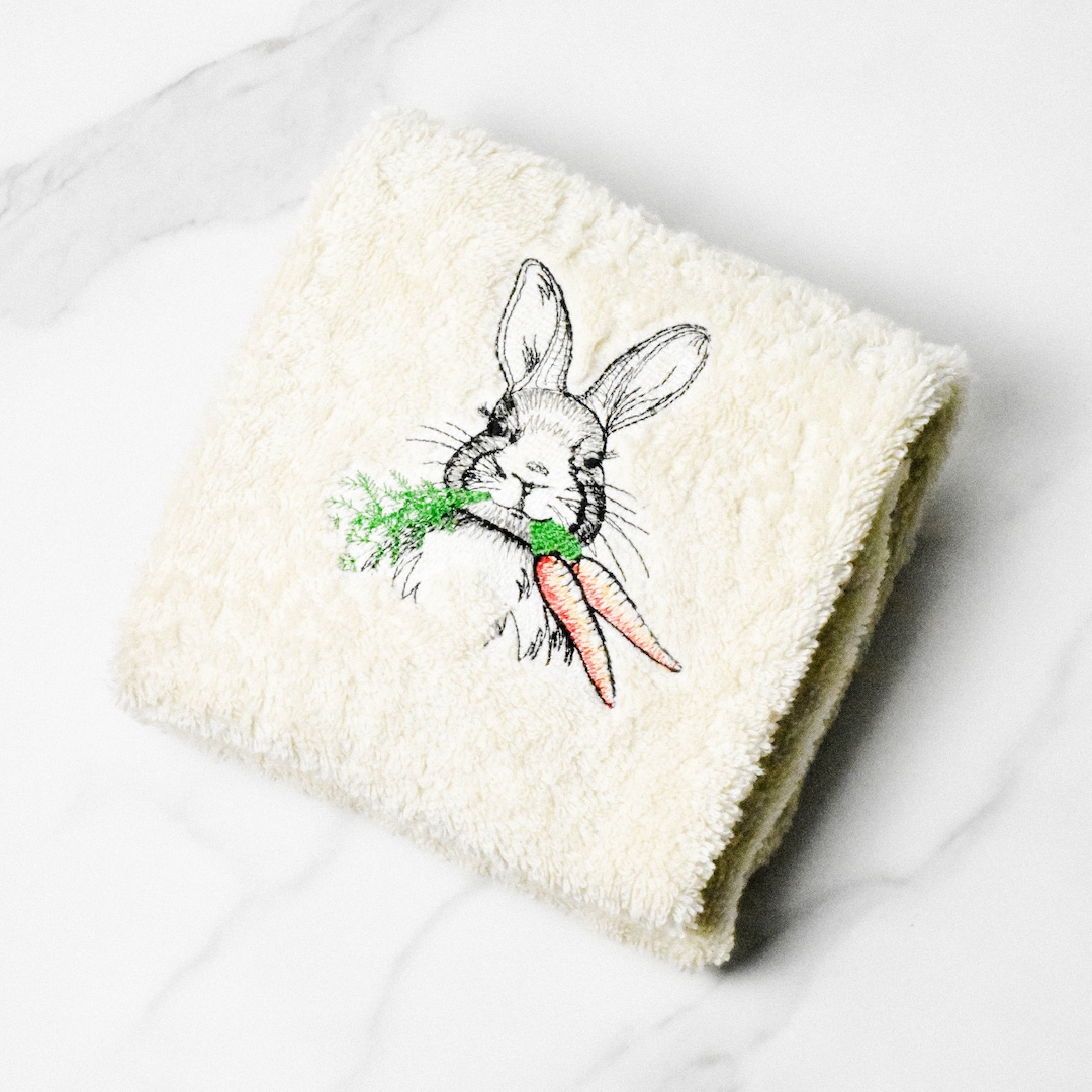 Easter Bunny Hand Towels for Bathroom, Decorative Embroidered Spring ...