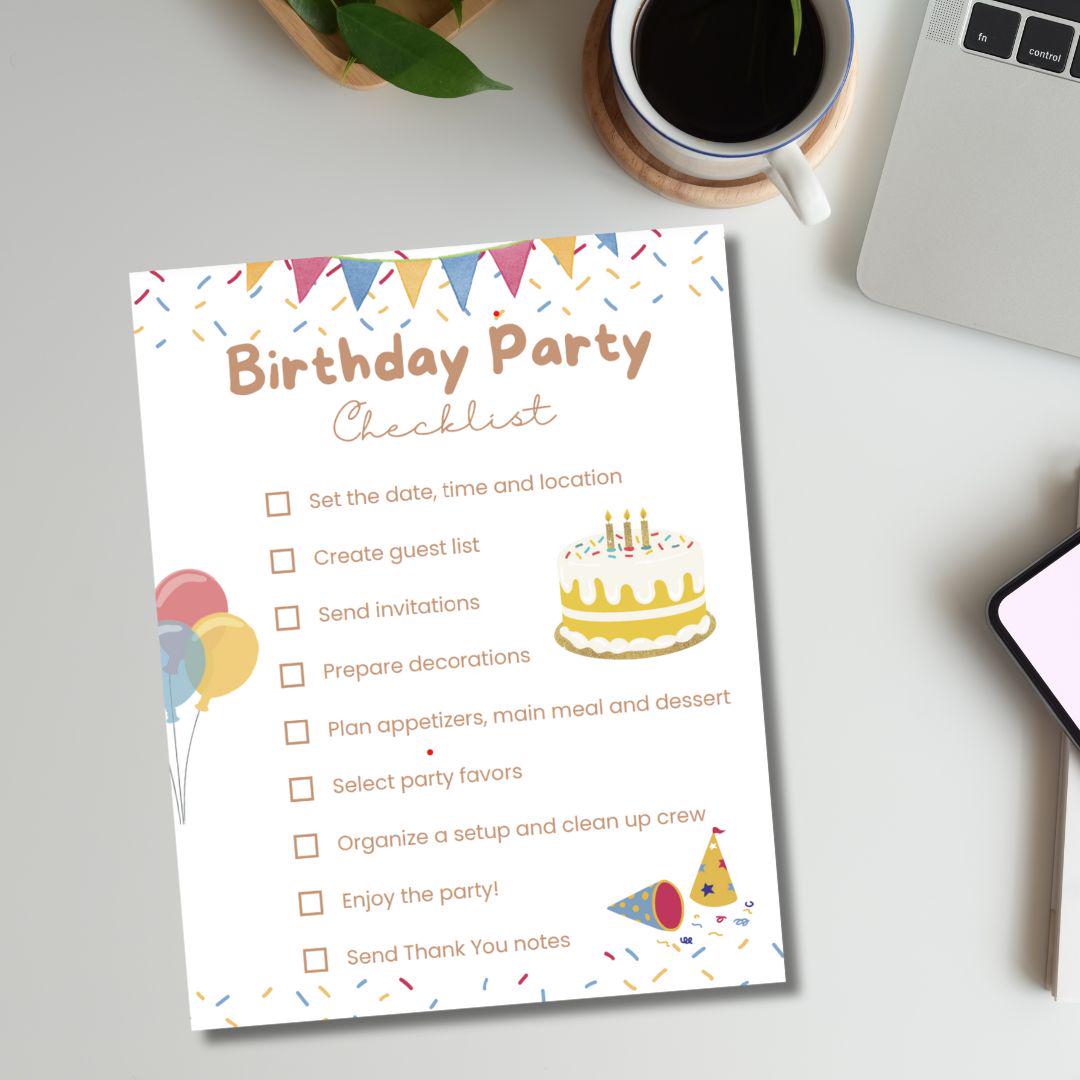 Birthday Party Checklist - Etsy