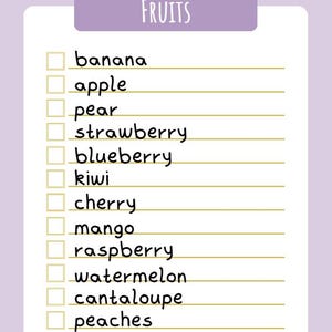 Baby's First Foods Checklist - Etsy