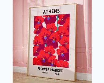Athens Greece Flower Market Digital Wall Art/poster - Etsy