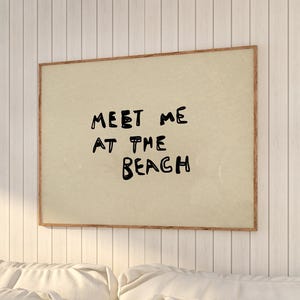 Meet Me at the Beach Print: Hand-drawn Coastal Typography Art ...