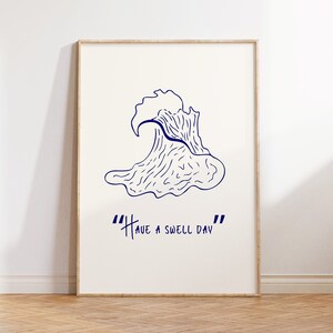 Have A Swell Day Print Surfing Quote Poster Minimalist Coastal Wall Art ...