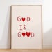 God is Good Art Print: Minimalist Christian Poster (digital Download ...