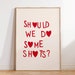 Should We Do Some Shots Print Bar Cart Wall Art Cute Drinks - Etsy
