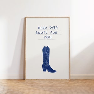 Cowboy Boot Art Print Minimalist Western Wall Art Modern Cowgirl Poster ...