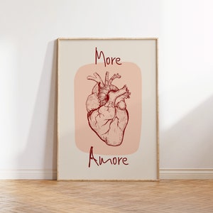 Trendy Heart Print Aesthetic Bedroom Minimalist Love Print Decor Cute ...