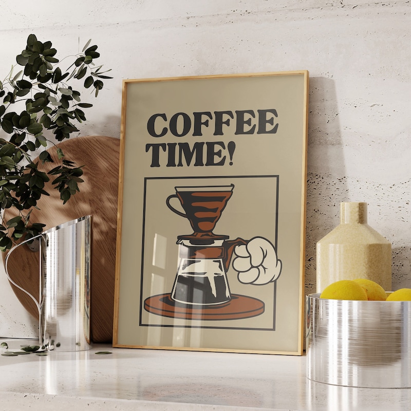 Retro Coffee Poster - Etsy