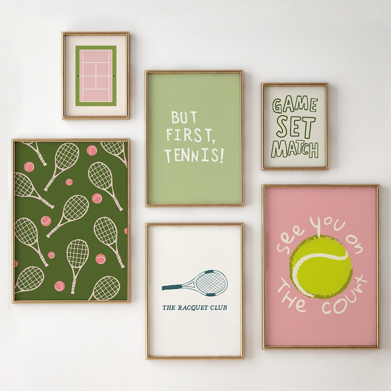 Preppy Tennis Artwork - Etsy