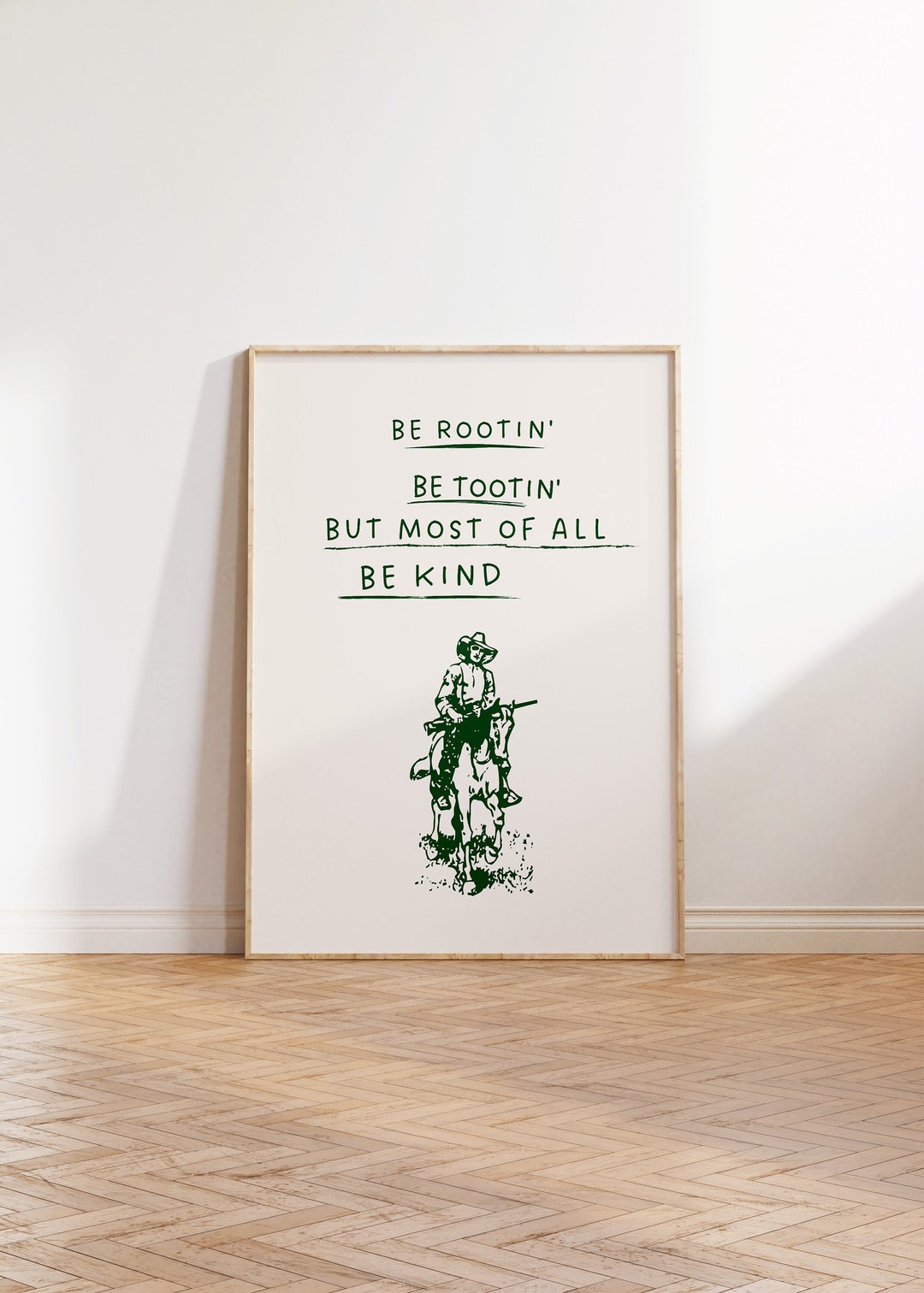 Cowboy Quote Print Minimalist Western Wall Art Green Horseback Riding ...