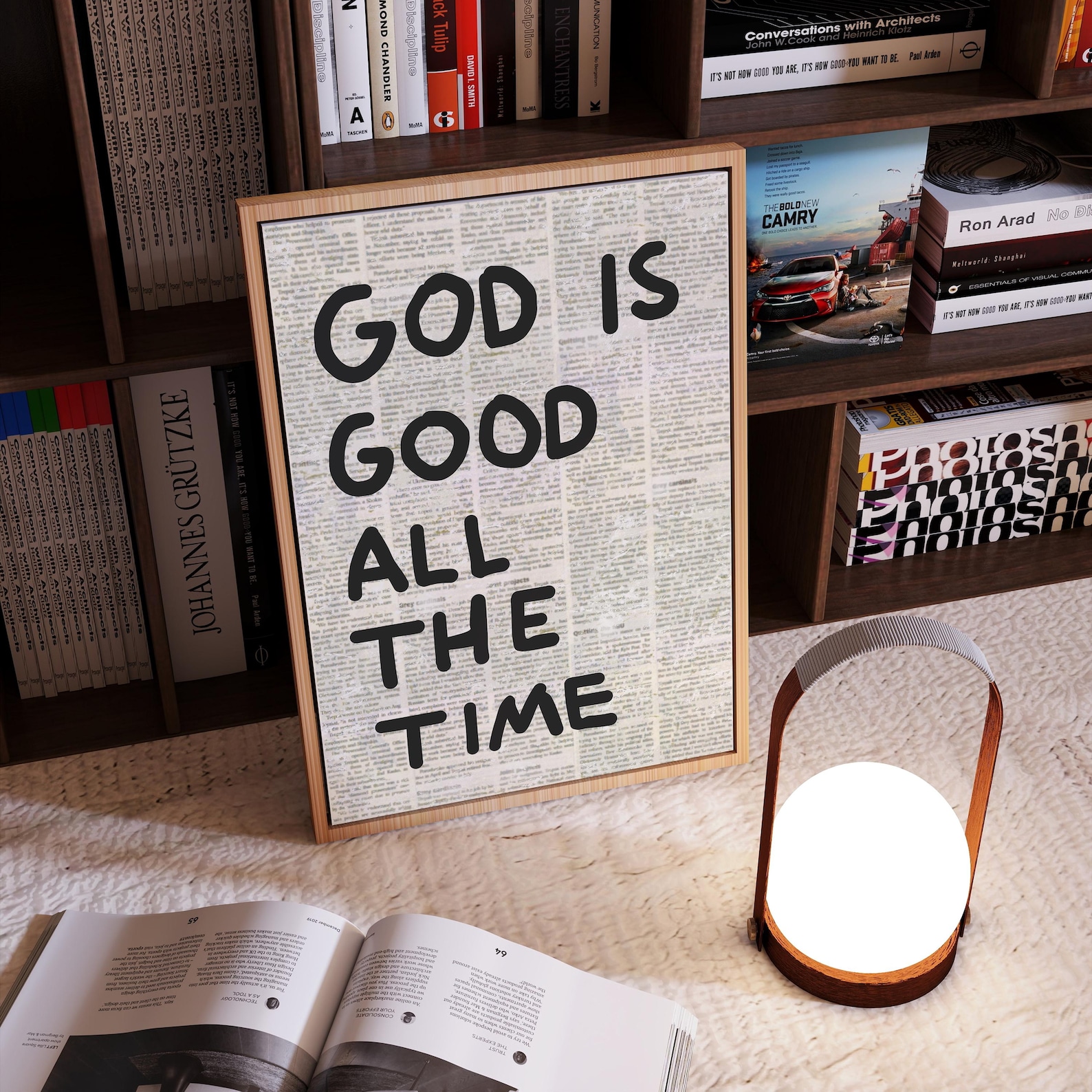 God is Good Newspaper Print: Neutral Christian Wall Art (digital ...