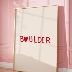Boulder Print Boulder CO Poster Colorado Art Print Minimalist Heart ...