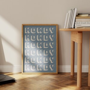 Retro Howdy Poster Vintage Western Wall Art Typography Print Southern ...