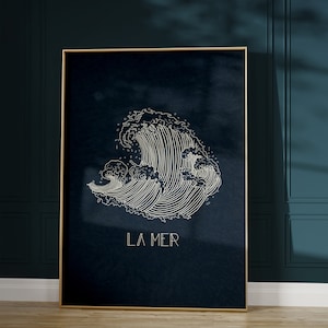 La Mer Print Vintage Ocean Poster Coastal Home Decor Minimalist Beach ...
