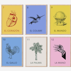Mexican Loteria Prints Mexico Art Prints Mexico Wall Art Mexico Travel ...