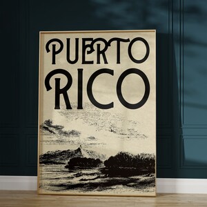 Puerto Rico Travel Poster | Retro Wall Art Print (digital Download) - Etsy