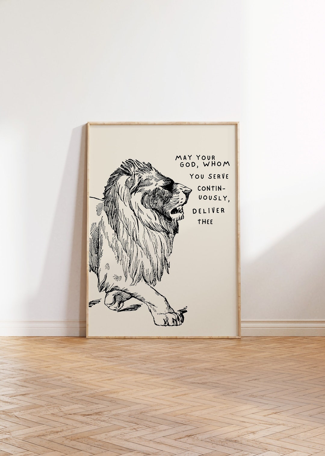 Daniel in the Lions Den Print Modern Bible Poster Christian Wall Art ...