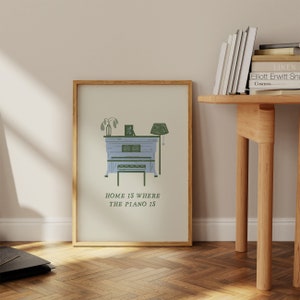 Home is Where the Piano is Poster Piano Lover Art Piano Gift Living ...