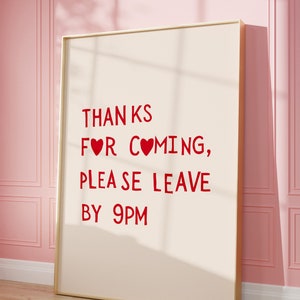 Minimalist Heart Print Funny Goodbye Print Aesthetic Home Decor Cute ...