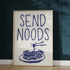 Send Noods Print Noodles Wall Art Aesthetic Kitchen Decor Funny Food ...