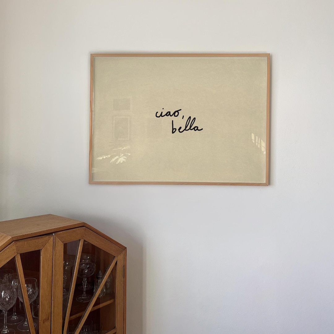 Ciao Bella Print: Hand-drawn Typography Poster, Neutral Home Decor ...
