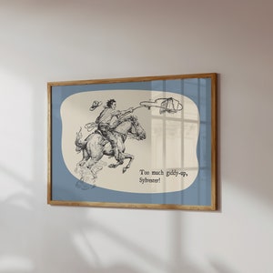 Vintage Western Print Funny Cowboy Poster Vintage Horse Print Wild West ...