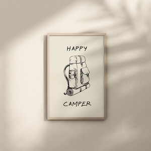 Vintage Camping Print Backpacking Poster Adventure Wall Art Hiking ...