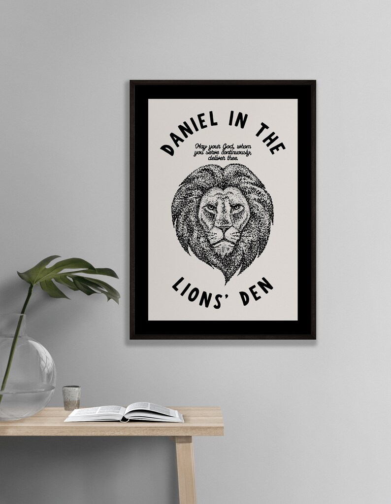 Daniel in the Lions' Den Art Print Christian Wall Art - Etsy